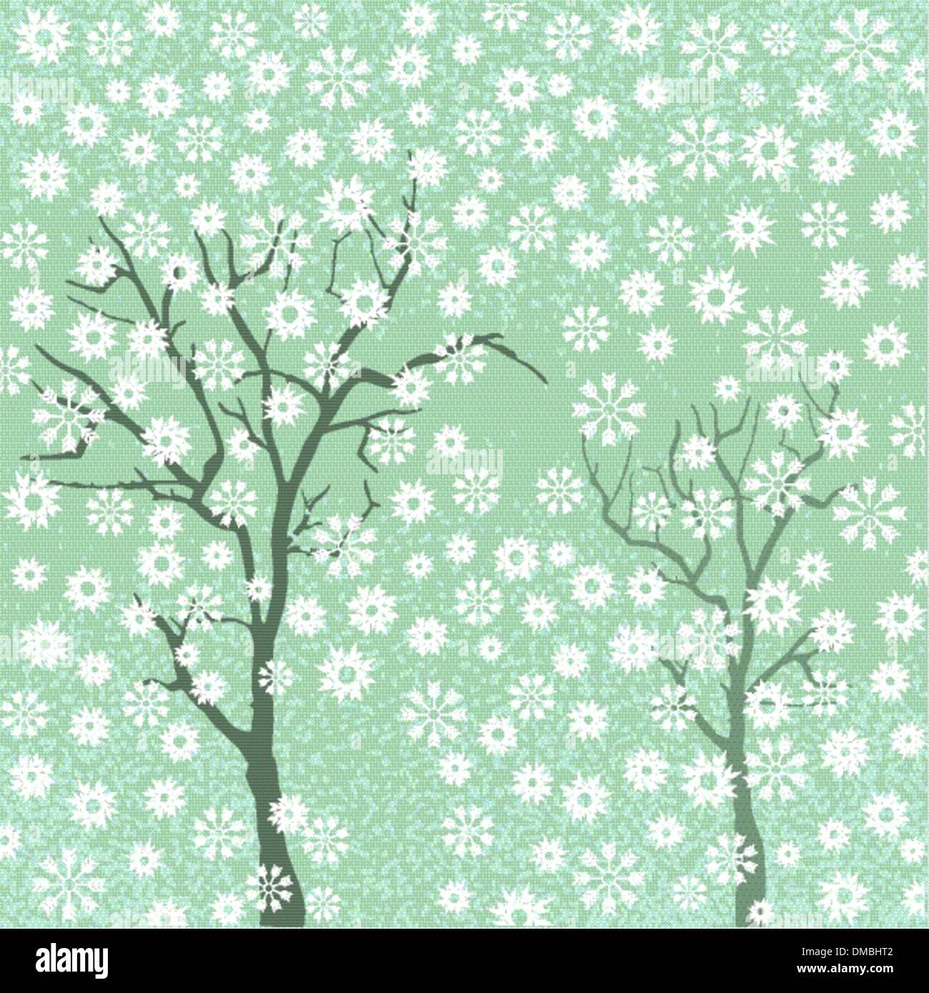 Abstract trees snow Stock Vector Images - Alamy