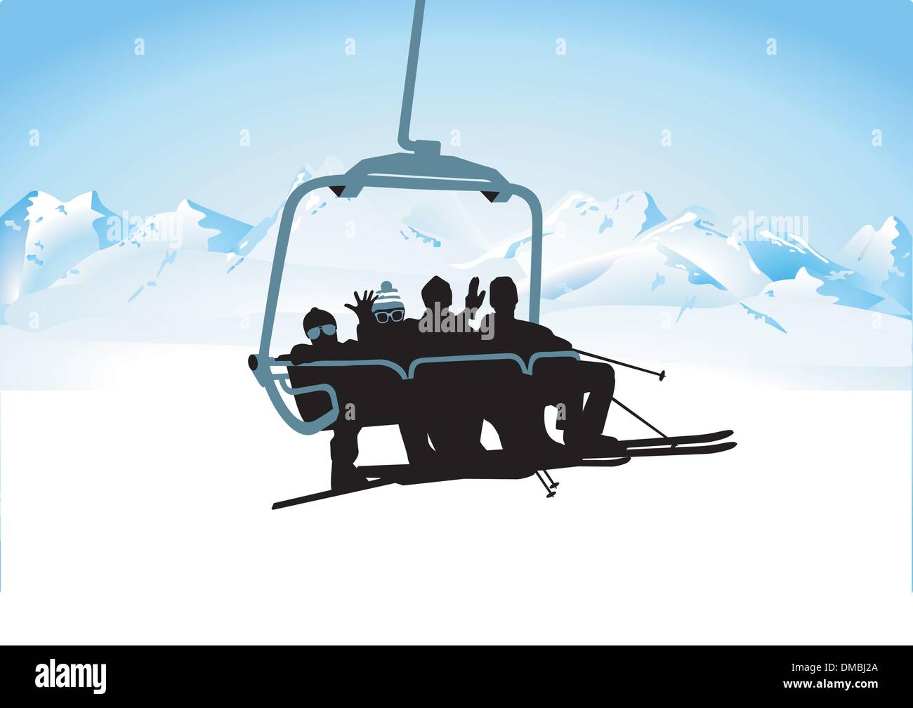 Chairlift vector vectors hi-res stock photography and images - Alamy
