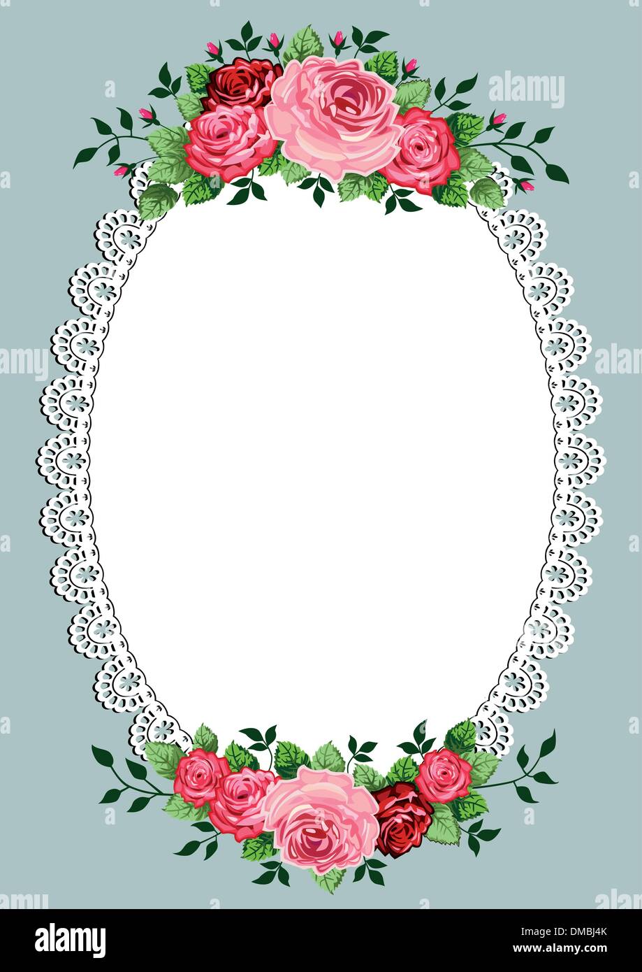 Oval Flower Frame A Decorative Oval Floral Border With British
