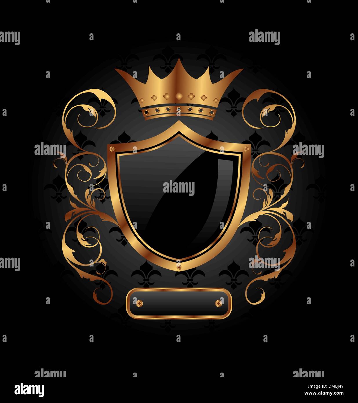 ornate heraldic shield with crown Stock Vector Image & Art - Alamy