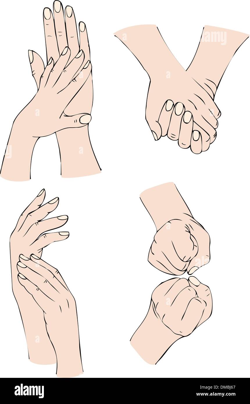 Hands outline Stock Vector Images - Alamy