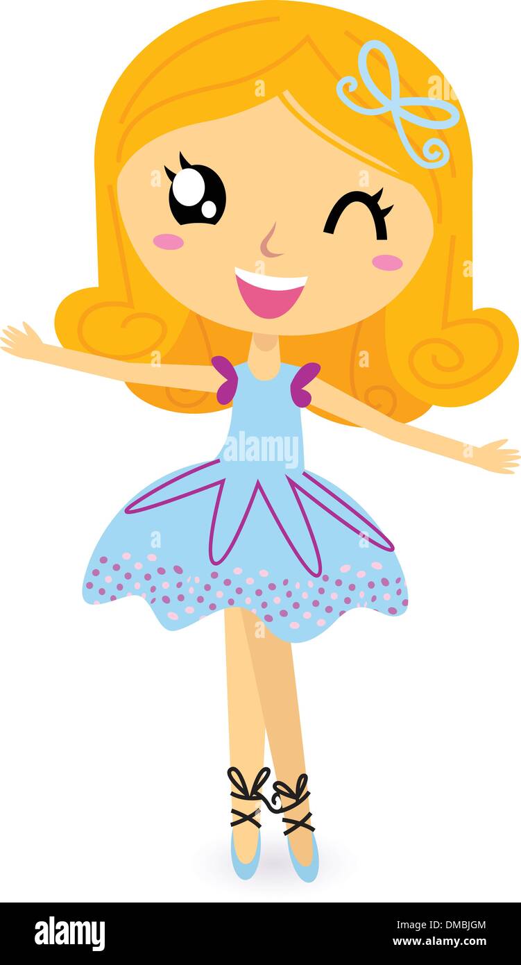 Cute ballet dancer girl isolated on white Stock Vector Image & Art - Alamy