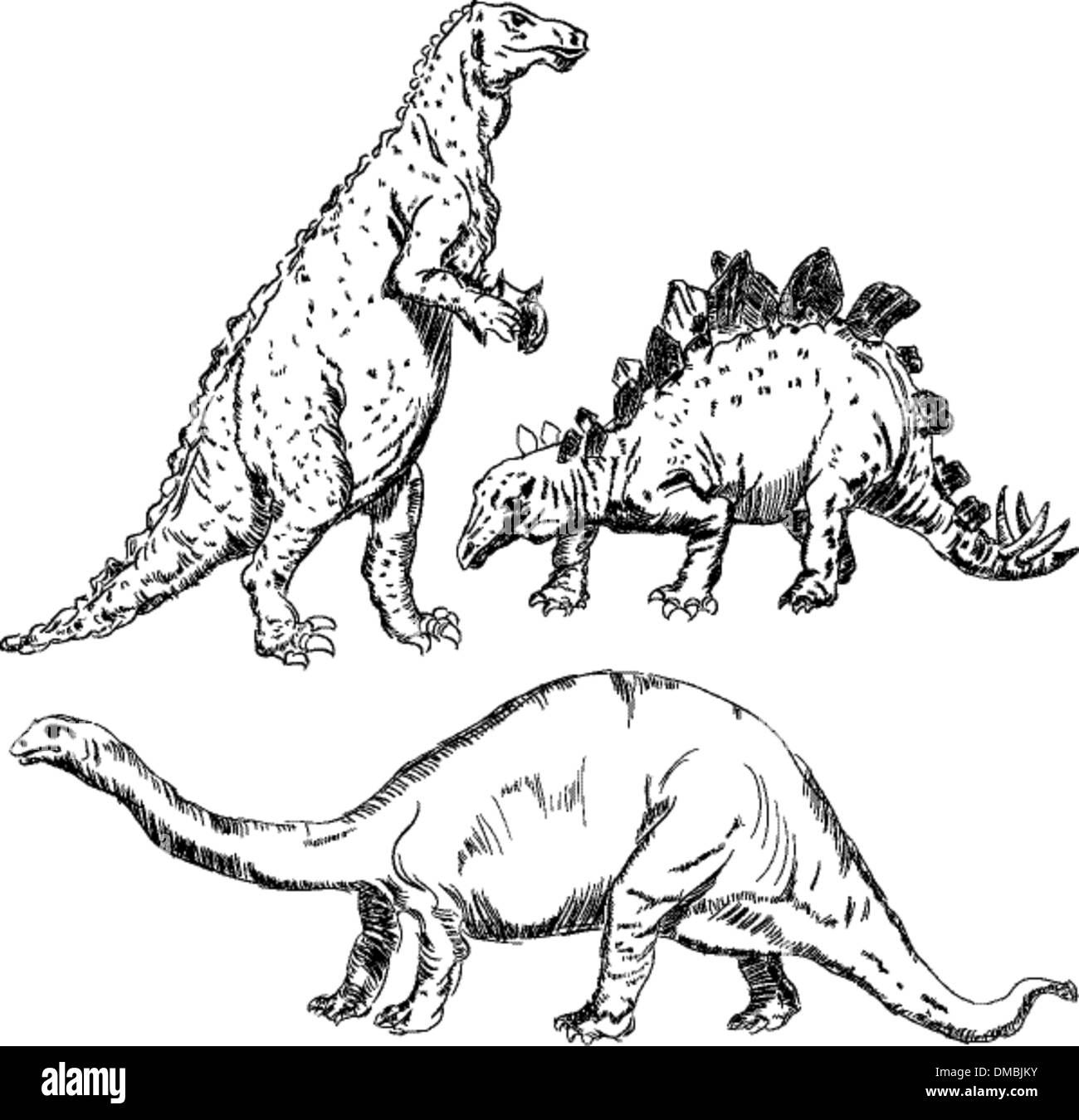 Old drawing of dinosaurs hi-res stock photography and images - Alamy