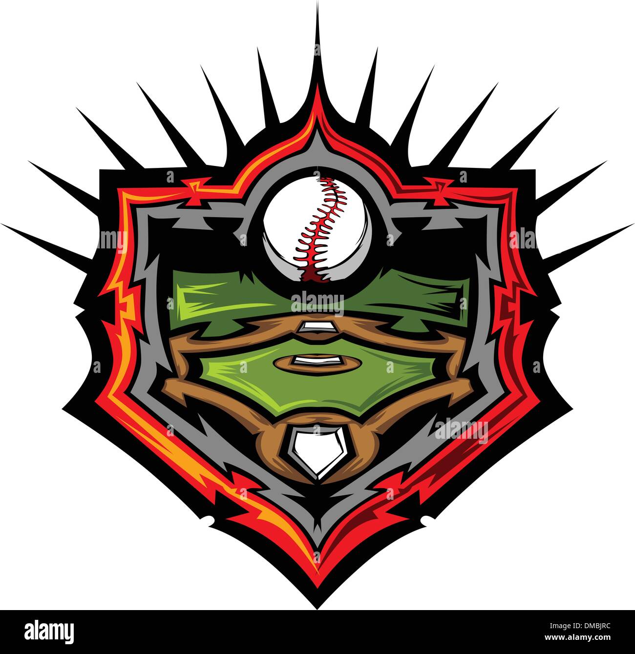 Baseball Field with Baseball Vector Image Template Stock Vector Image ...