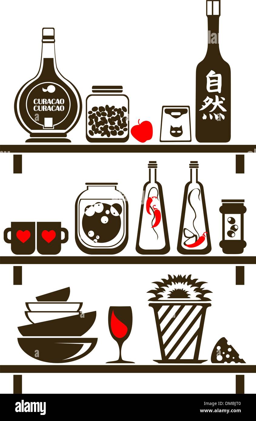 Cans shelf food Stock Vector Images - Alamy