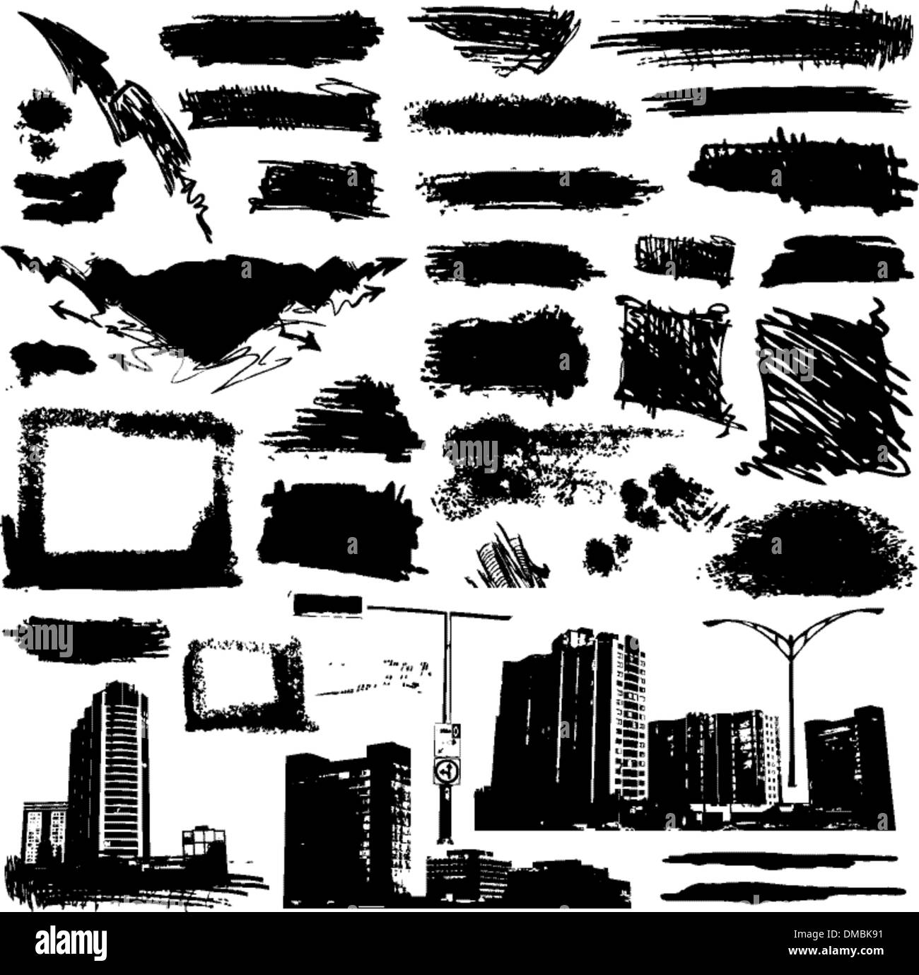 Vector set of grunge elements and urban design Stock Vector Image & Art ...