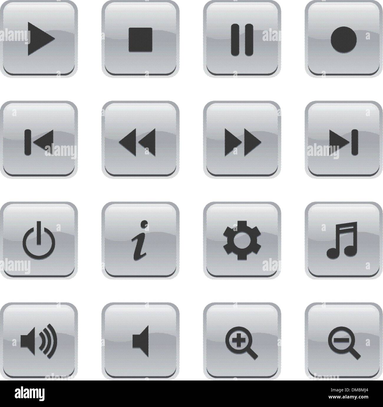 Glossy Media buttons Stock Vector Image & Art - Alamy