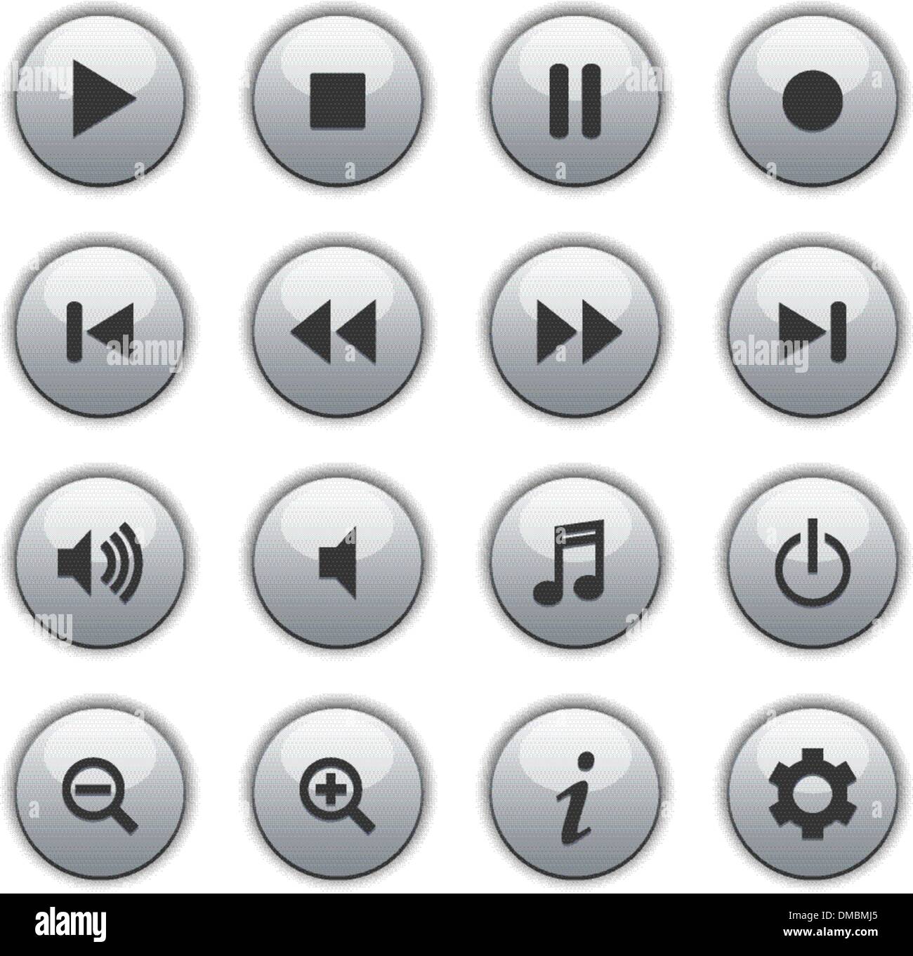 Glossy Media buttons Stock Vector Image & Art - Alamy