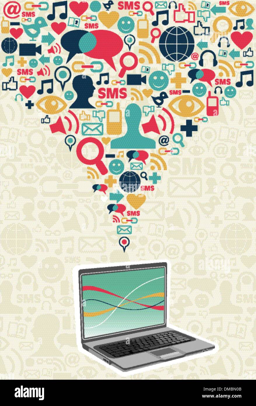 Social media computer connection Stock Vector Image & Art - Alamy