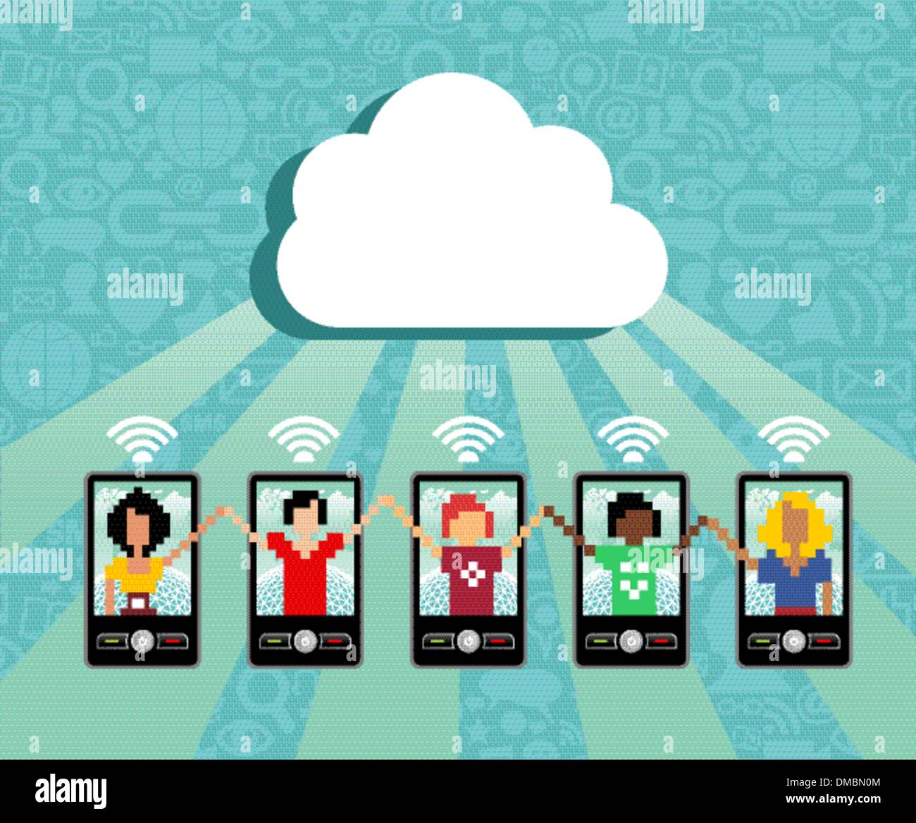 Cloud Computing Cell Phone Concept Stock Vector Image And Art Alamy