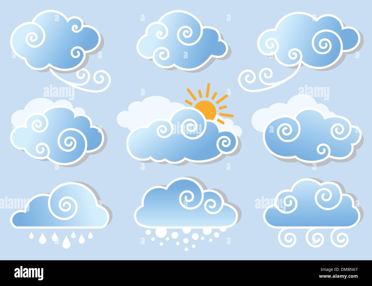 Curly clouds Stock Vector Images - Alamy