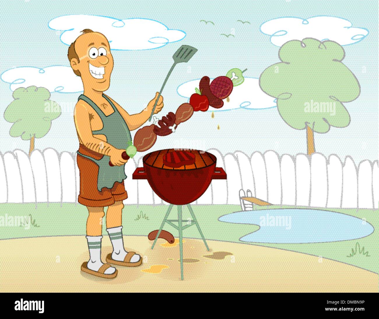Cook barbecue man Stock Vector Image & Art - Alamy