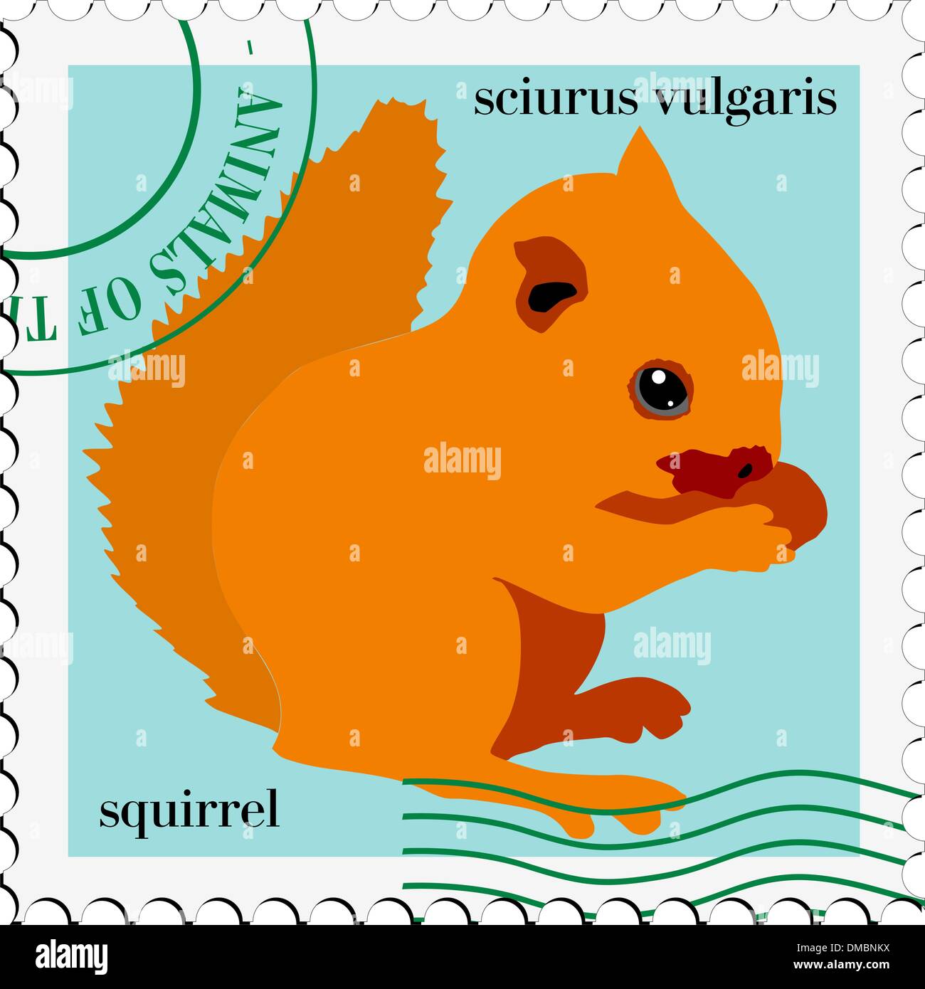 stamp with image of squirrel Stock Vector Image & Art - Alamy