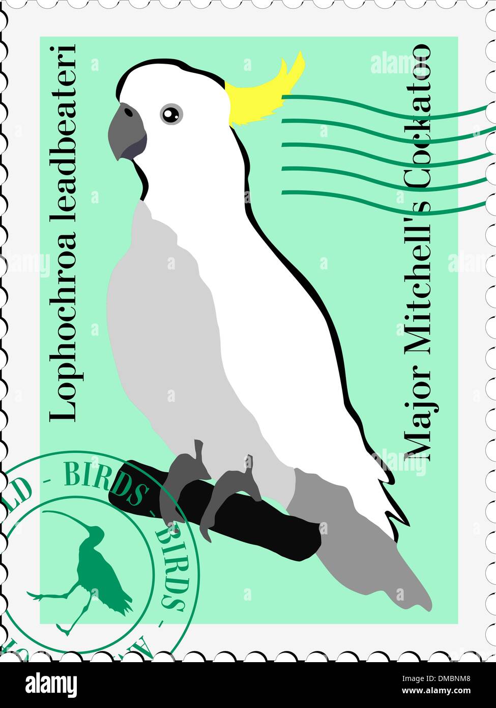 illustration postage stamp with image of parrot Stock Vector Image ...