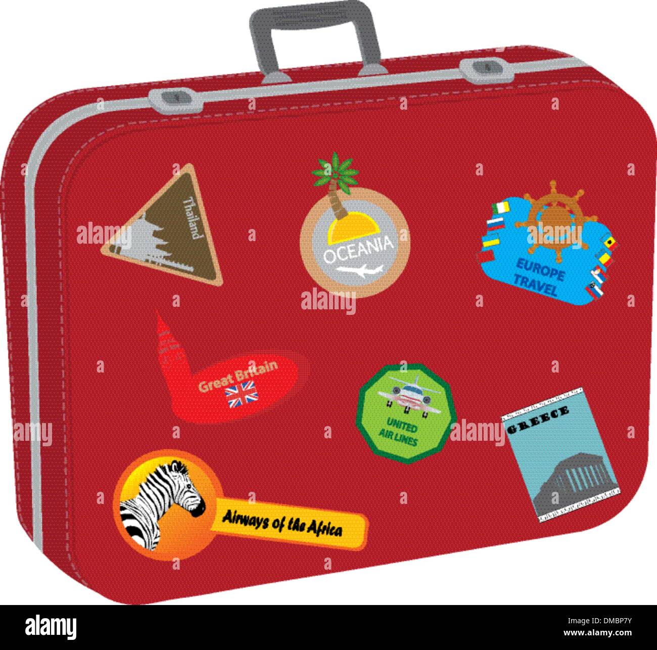 Suitcase stickers travel Stock Vector Images - Alamy