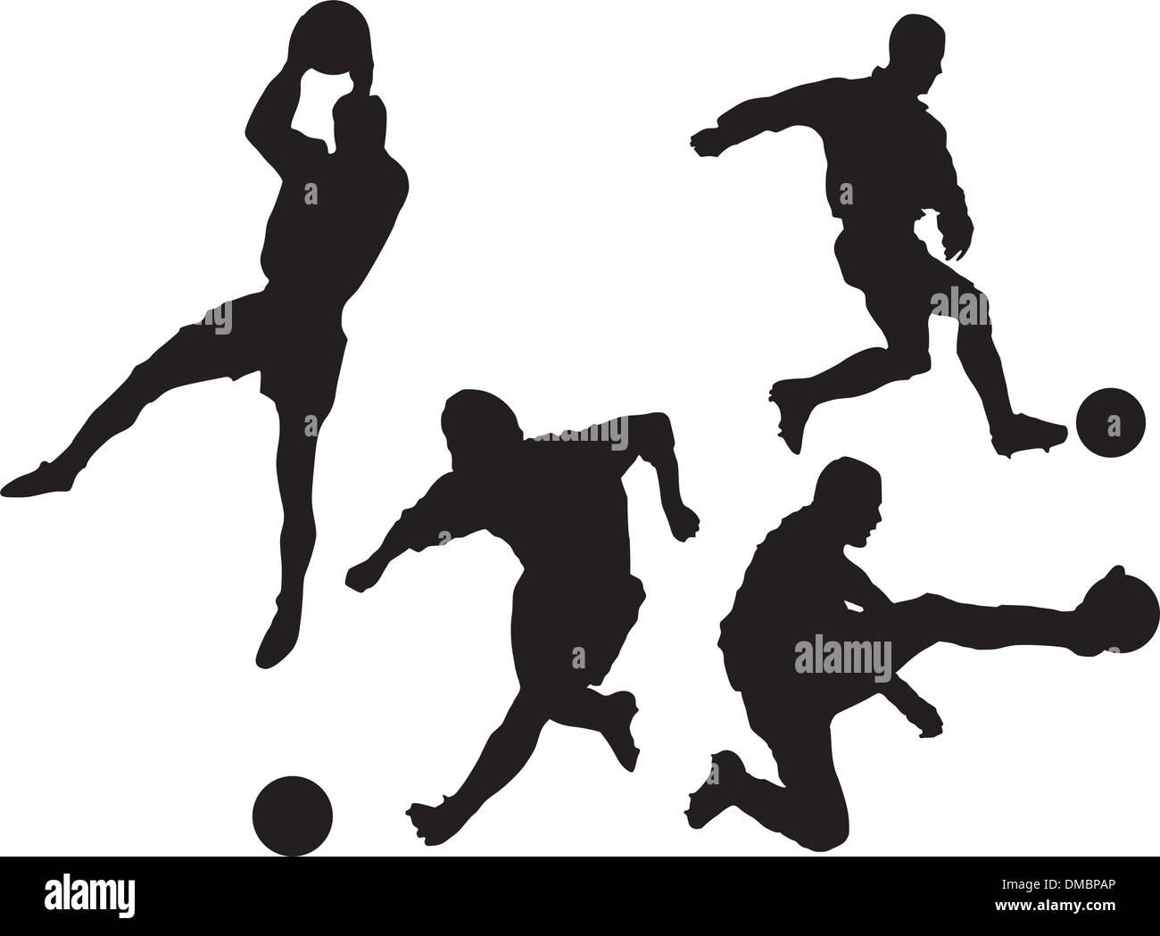 Set of the silhouettes of football players Stock Vector Image & Art - Alamy