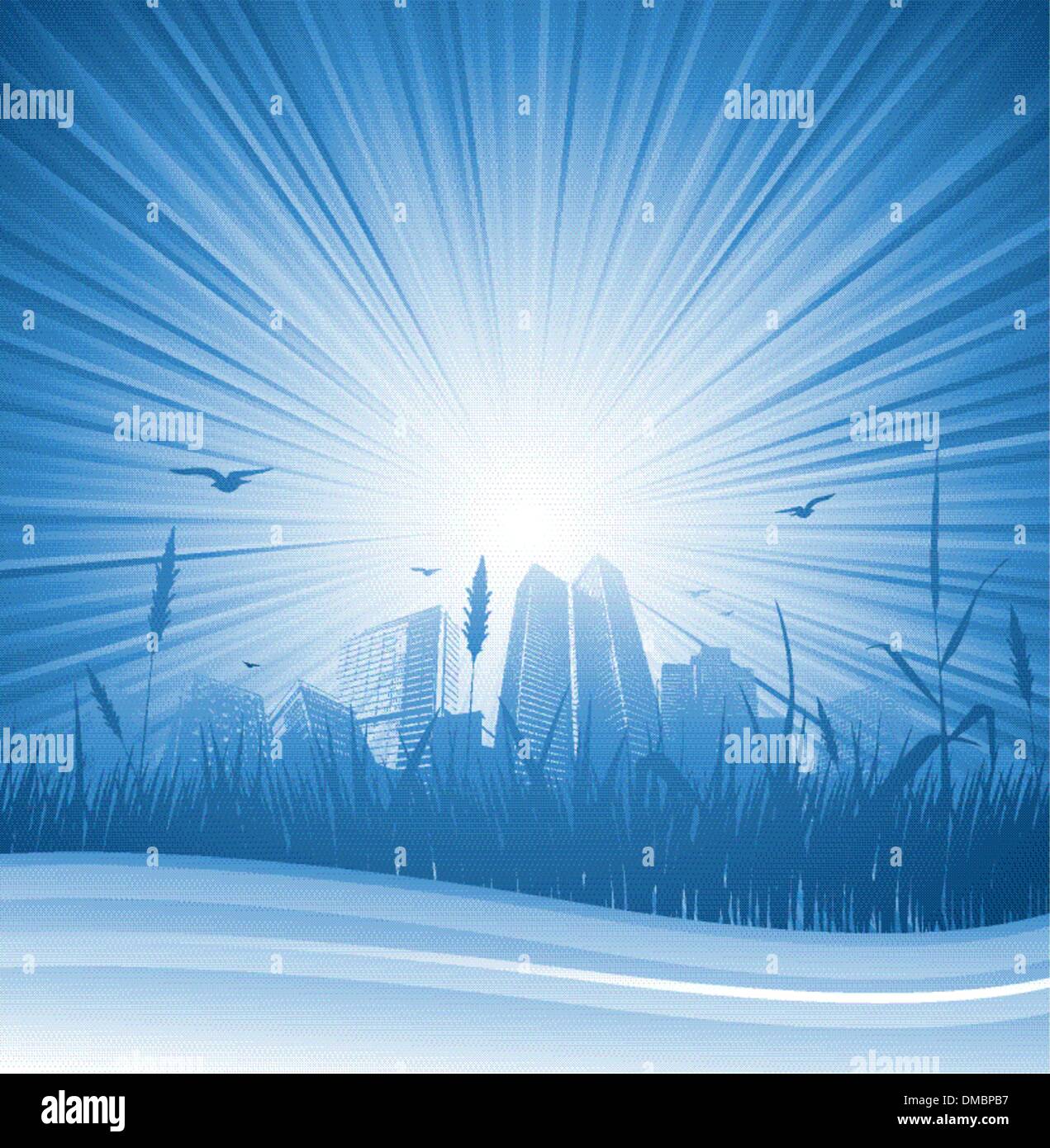 Abstract city design at morning Stock Vector Image & Art - Alamy