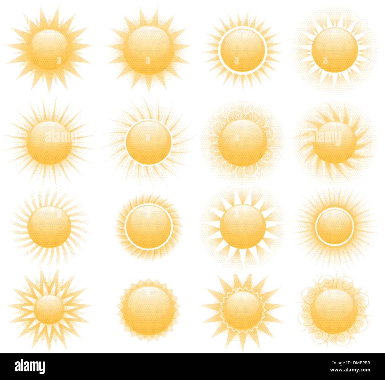 Vector sun icons Stock Vector Image & Art - Alamy