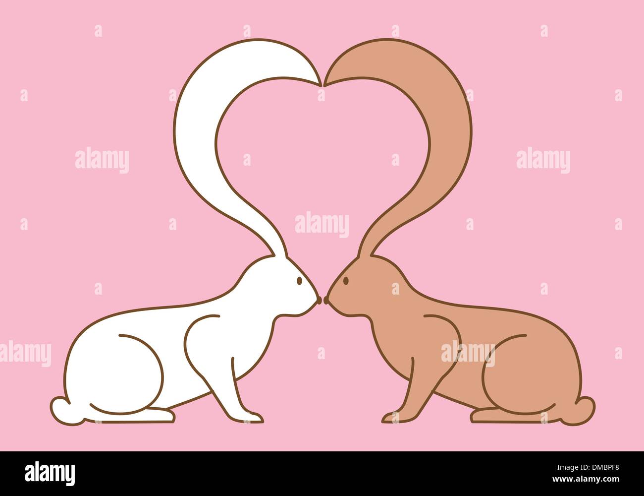 Cute easter couple rabbit heart hi-res stock photography and images - Alamy