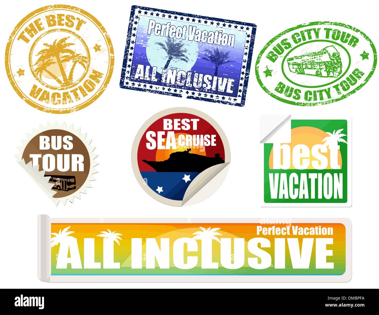 Set of vacation labels and stamps Stock Vector Image & Art - Alamy
