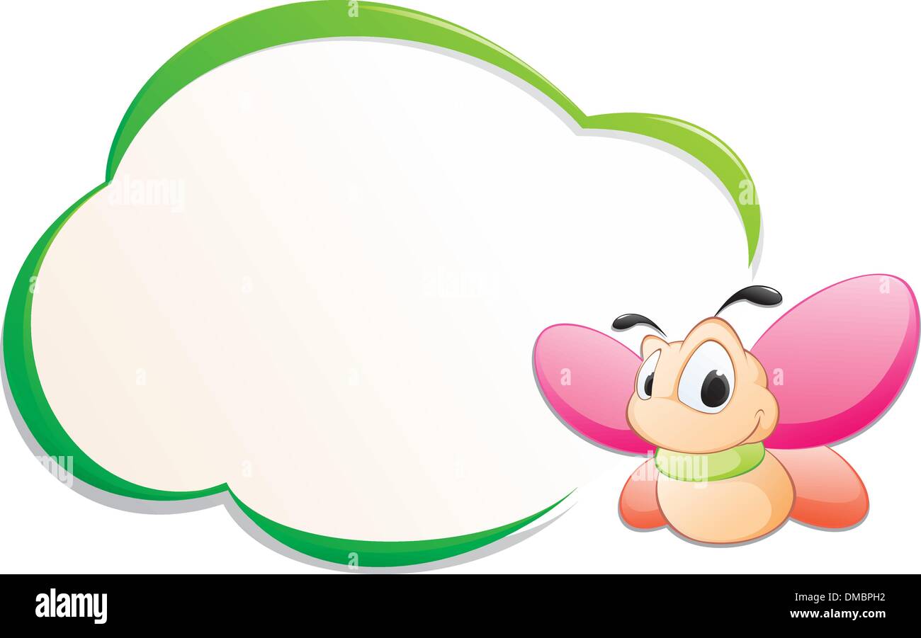 Cartoon Butterfly with Frame Stock Vector Image & Art - Alamy