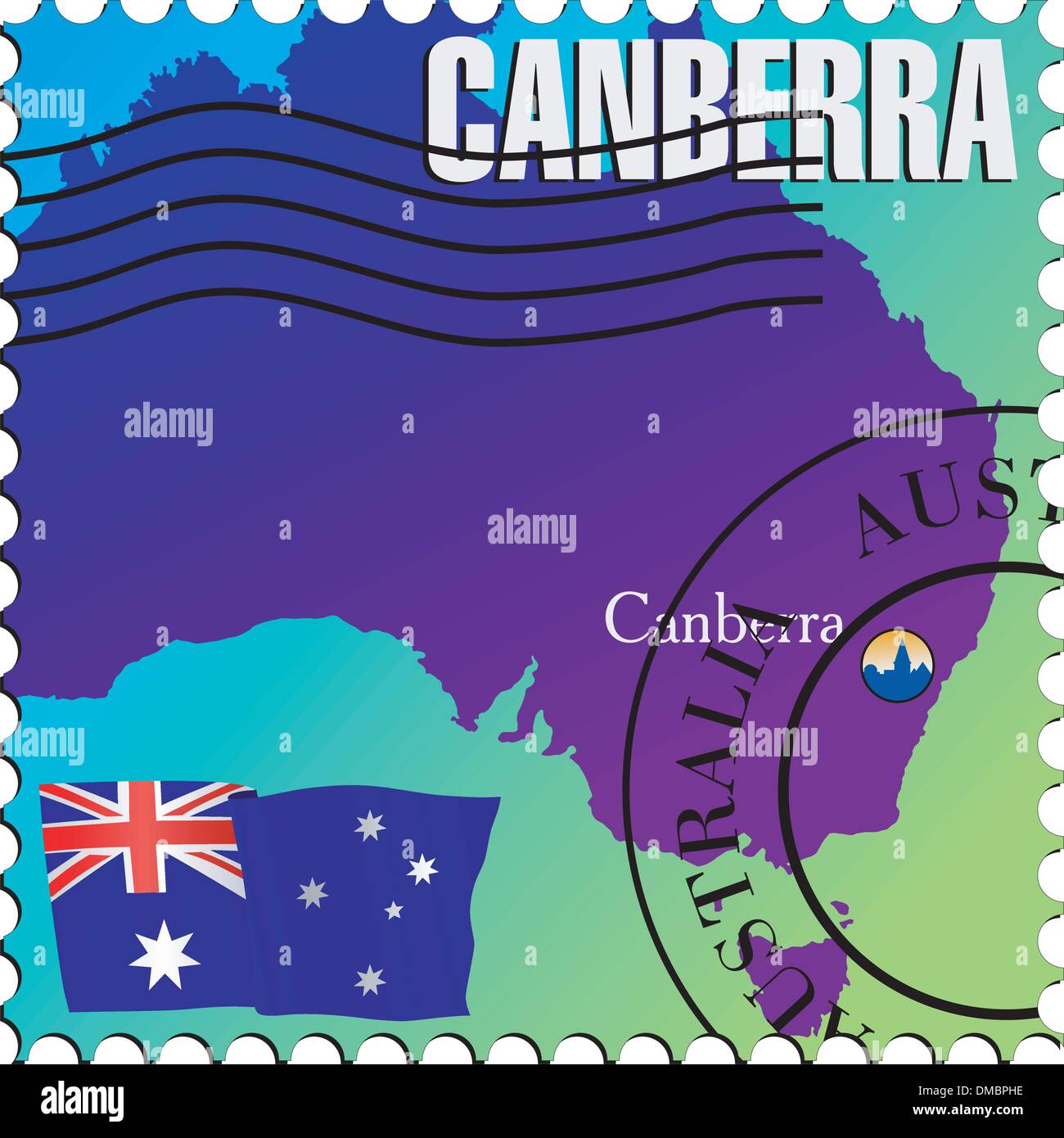 Canberra- capital of Australia. Vector stamp Stock Vector Image & Art ...