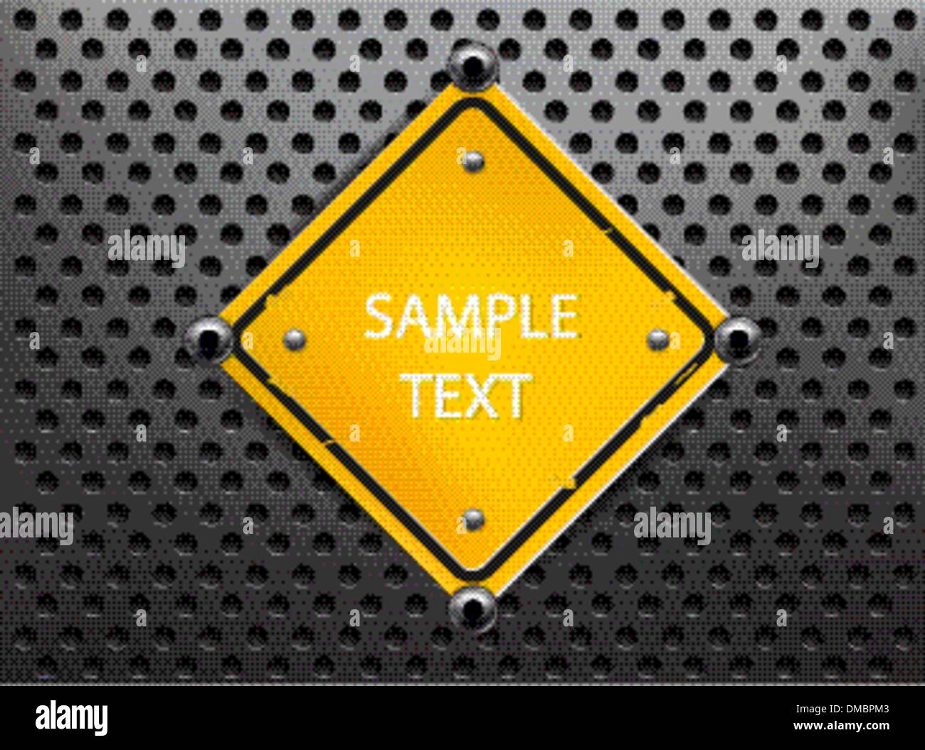 Metal Background with Warning Sign Stock Vector Image & Art - Alamy