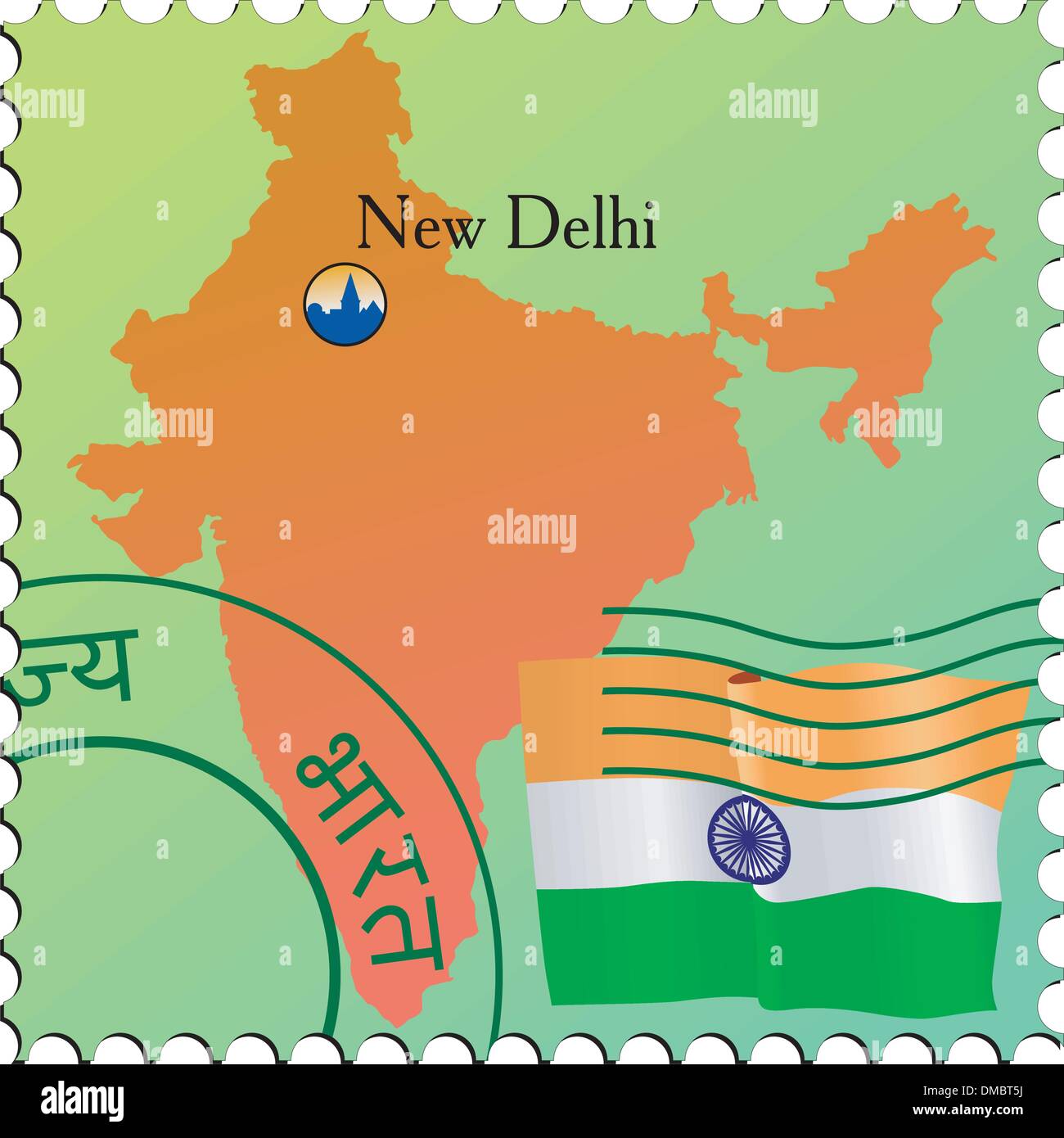 Delhi - capital of India. Vector stamp Stock Vector Image & Art - Alamy