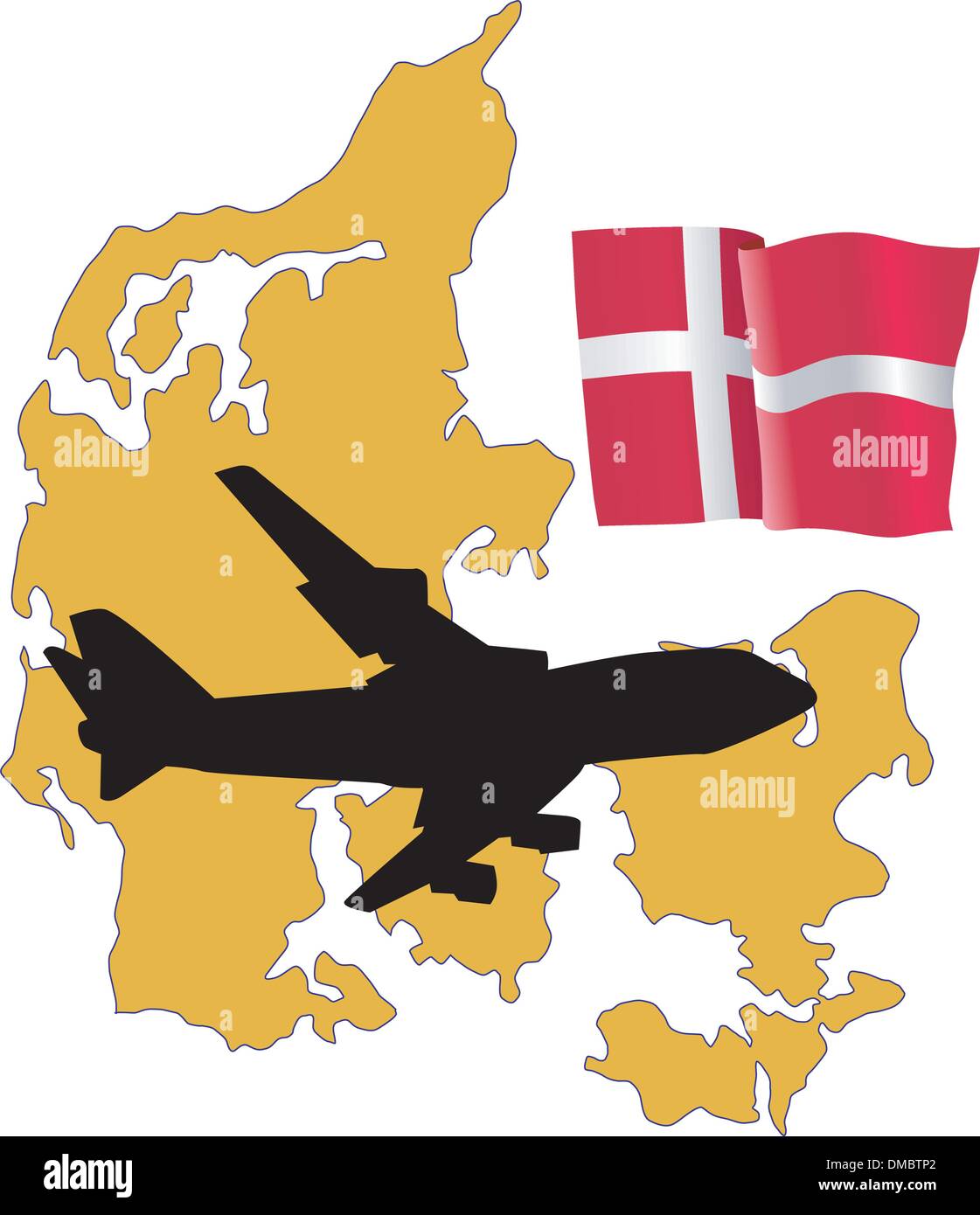 Flag map of denmark Stock Vector Images - Alamy