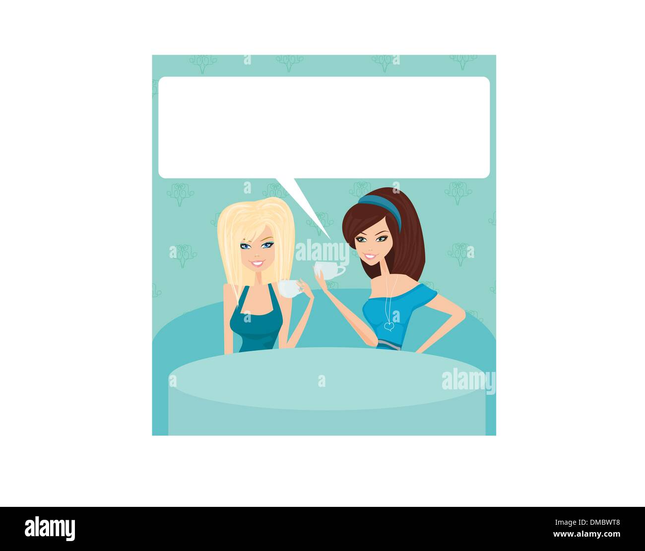 cute pretty girl in coffee break Stock Vector Image & Art - Alamy