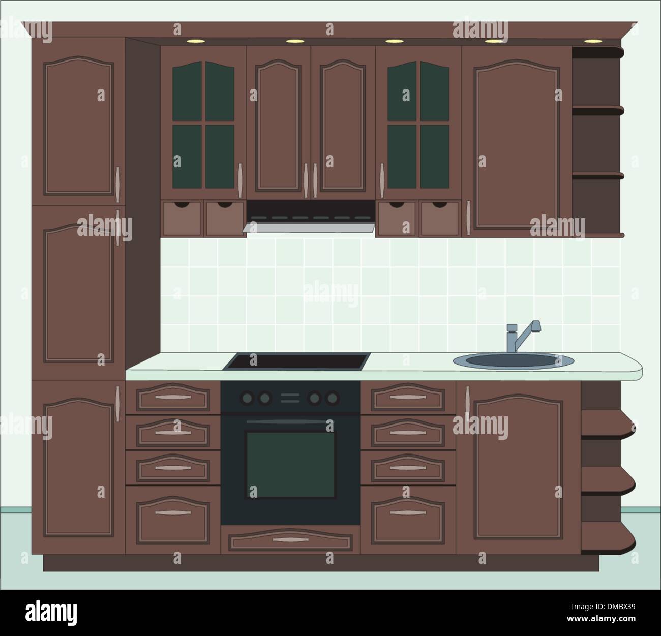Modern residential luxury kitchen Stock Vector Images - Alamy