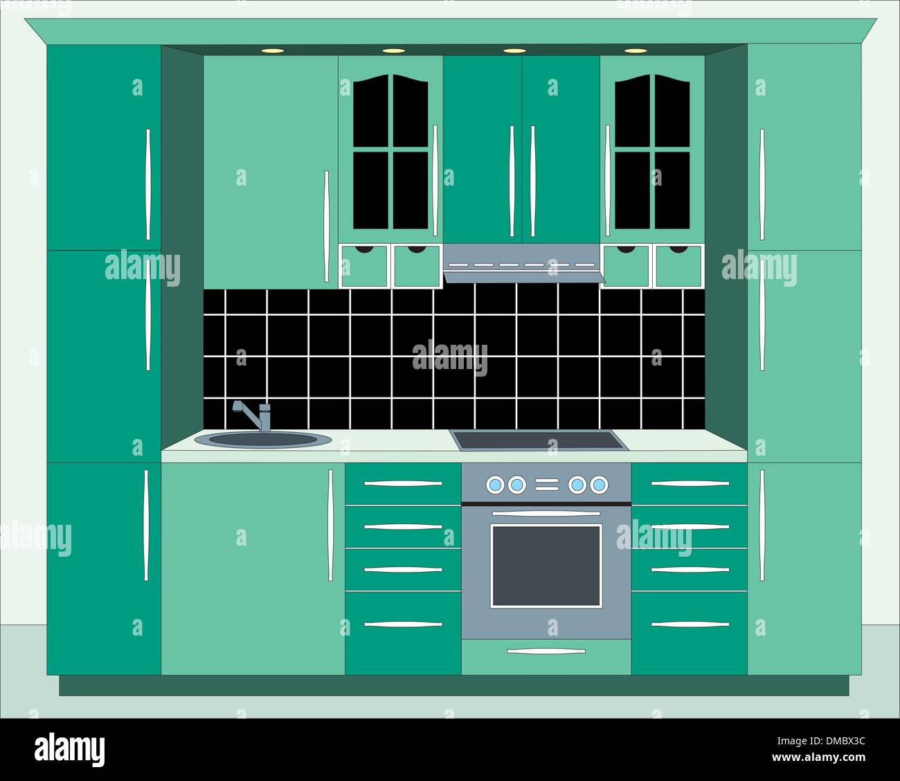 Kitchen furniture. Interior Stock Vector Image & Art - Alamy