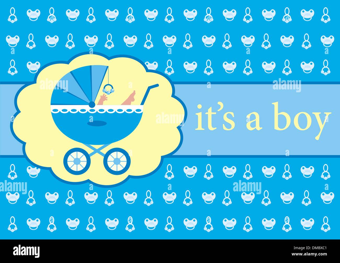 Baby shower invitation baby boy arrival announcement card Stock Vector ...