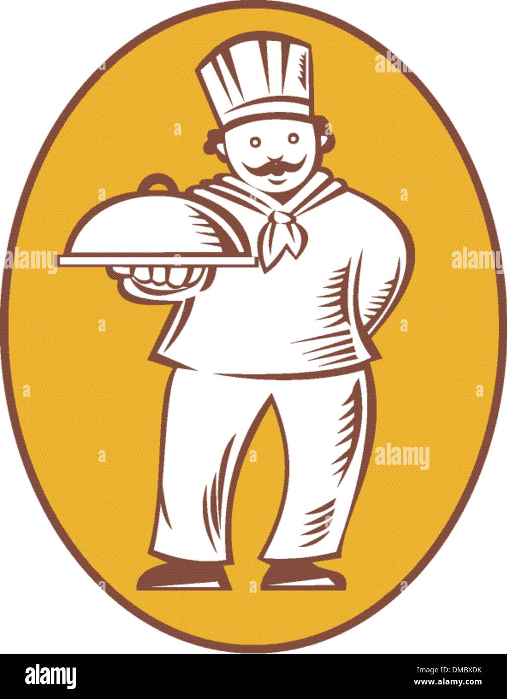 Chef Baker Cook With Platter Stock Vector Image & Art - Alamy