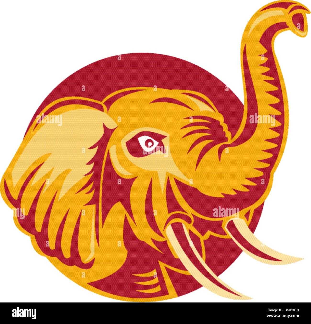 Angry African Elephant Head Retro Stock Vector Image & Art - Alamy