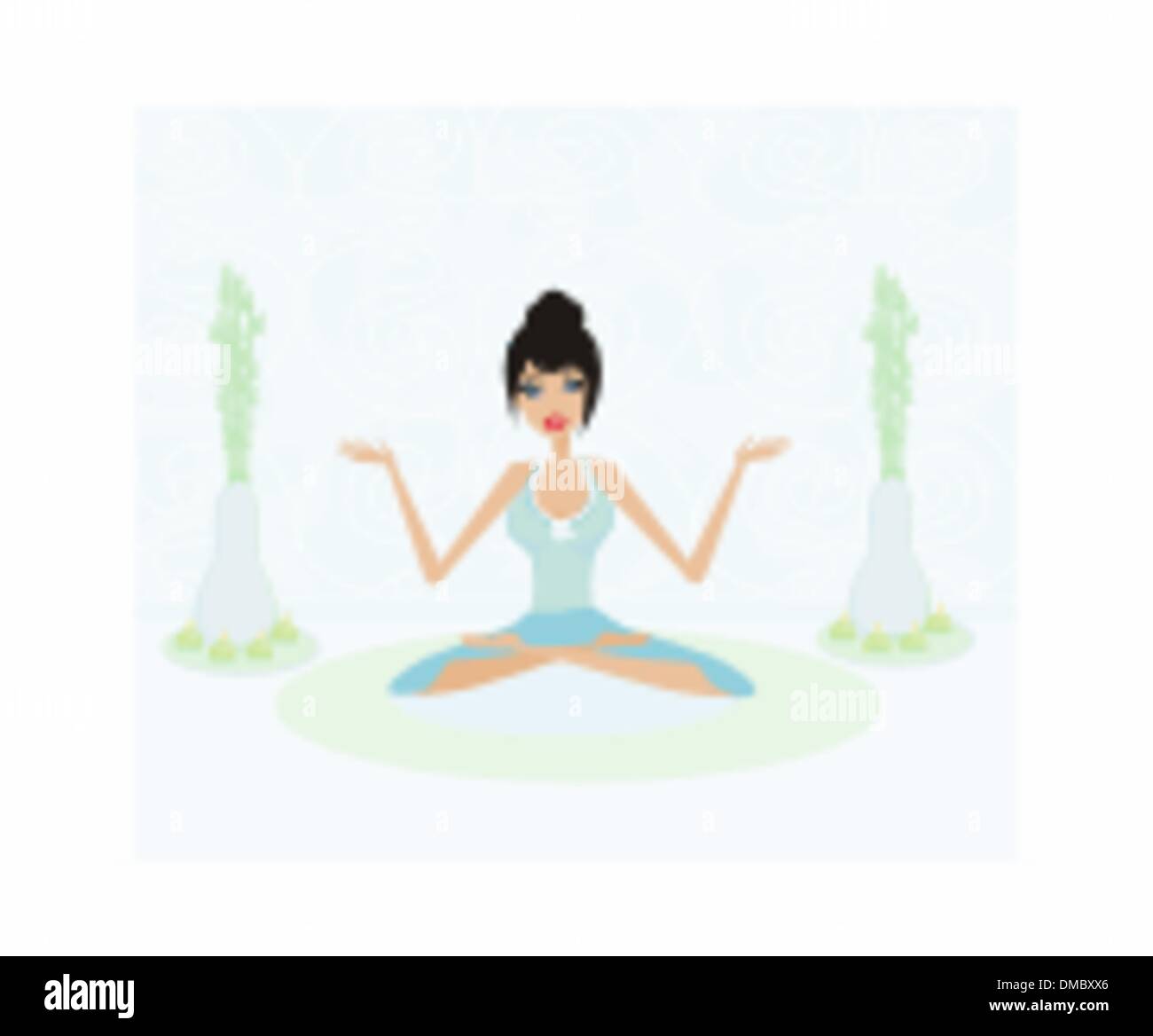 Yoga Girl In Lotus Position Stock Vector Image And Art Alamy
