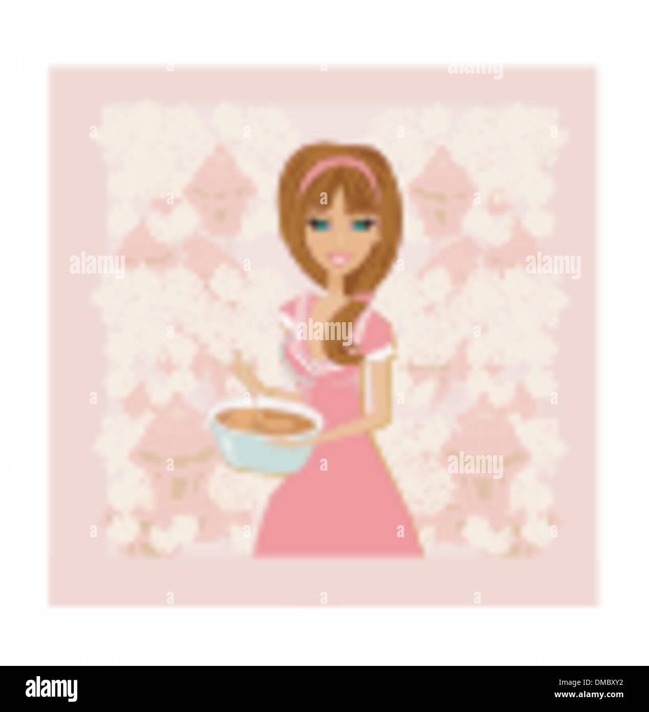 Retro lady cake hi-res stock photography and images - Alamy