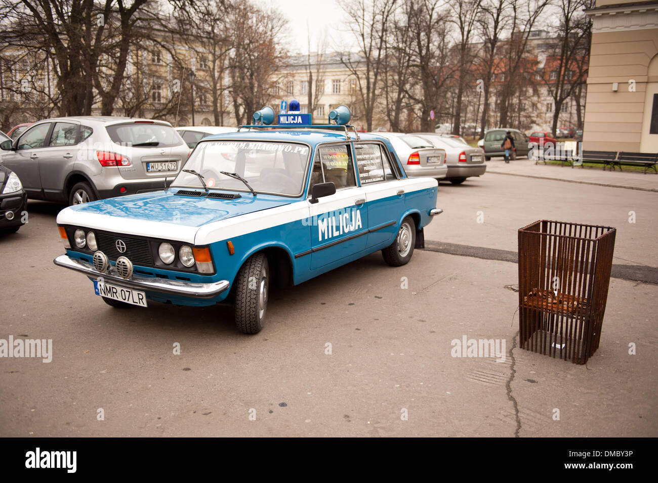 Old Militia blue car and brazier Stock Photo - Alamy