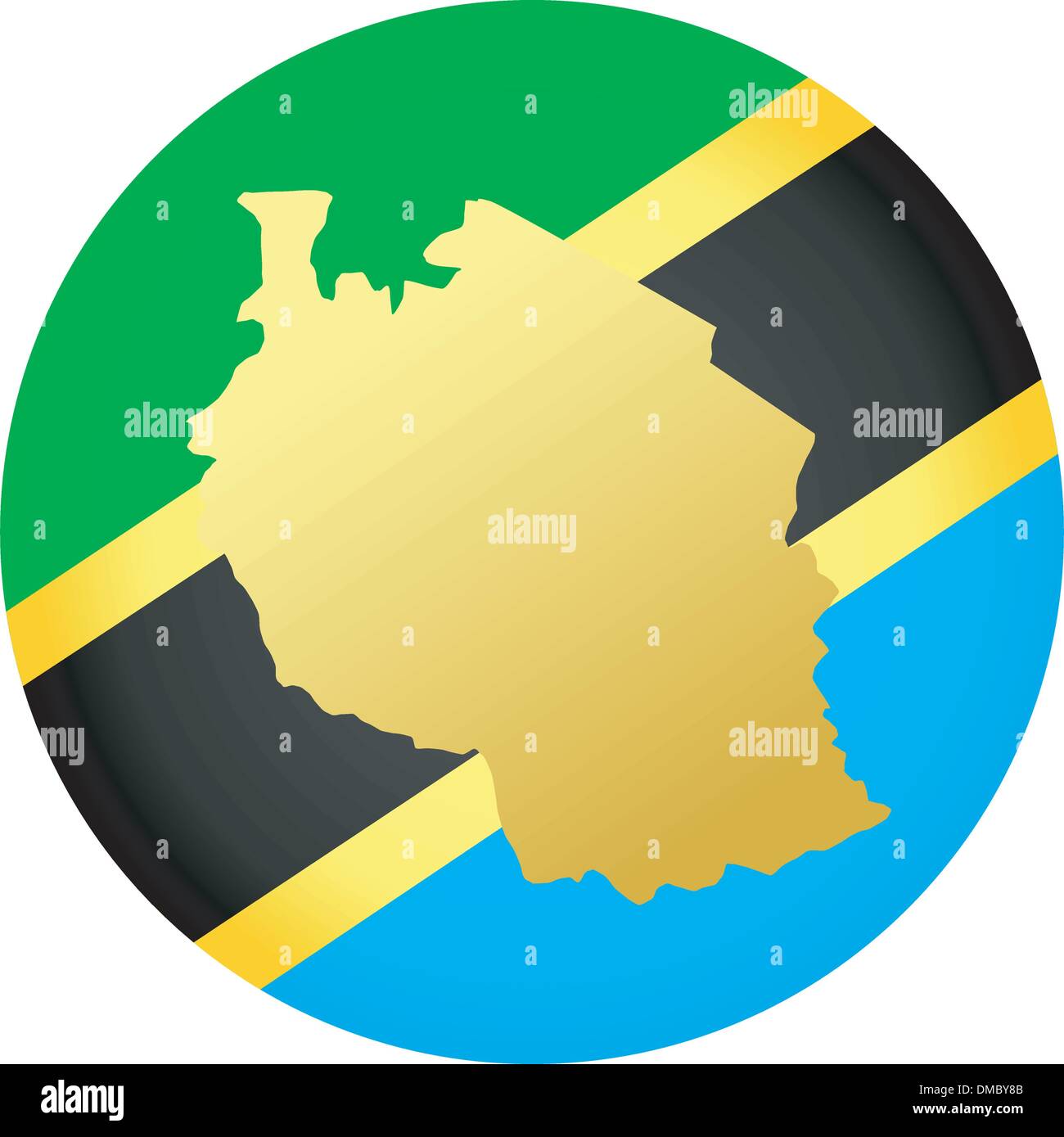 flag button in colours of Tanzania Stock Vector Image & Art - Alamy