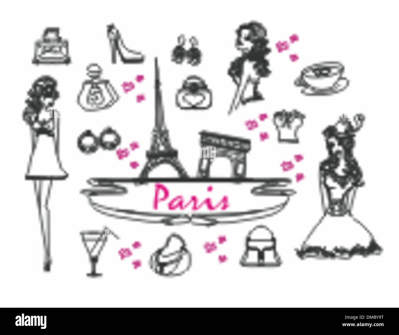 Paris doodles set Stock Vector Image & Art - Alamy