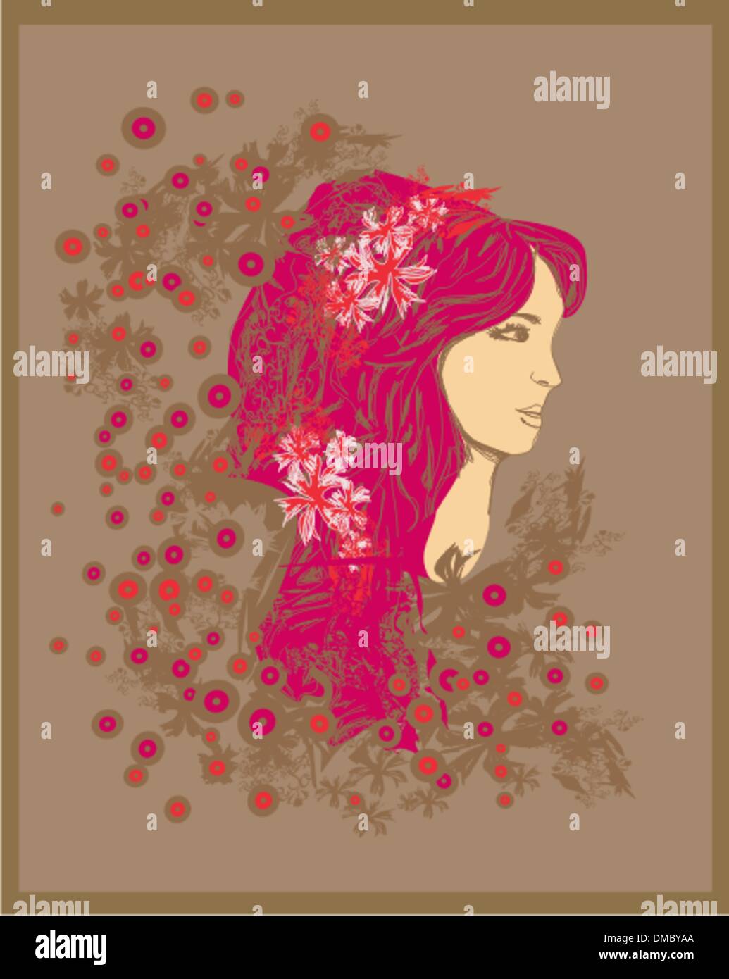 Abstract beautiful young women portrait Stock Vector Images - Alamy