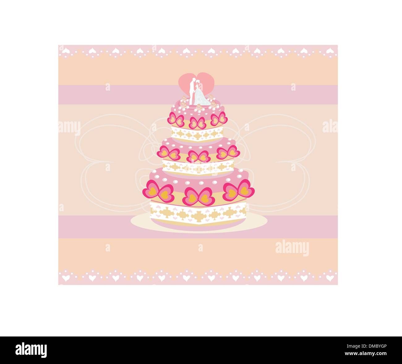 wedding cake card design Stock Vector Image & Art - Alamy