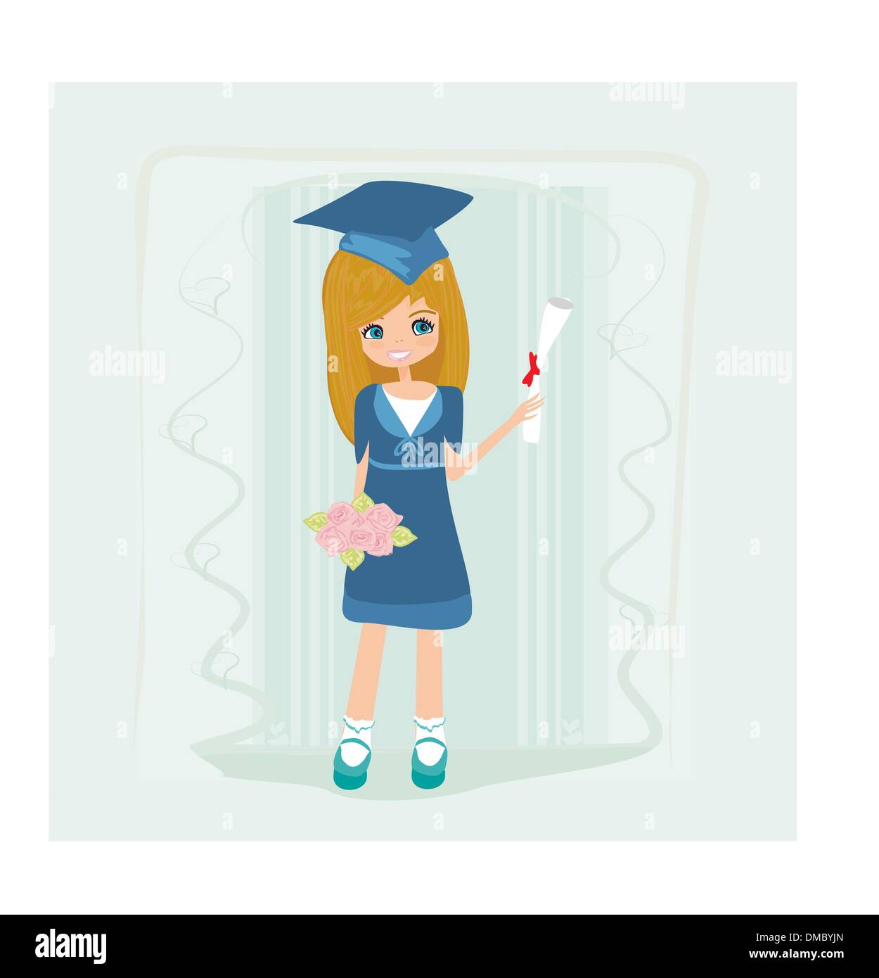 Illustration of a Kid Holding Her Diploma Stock Vector Image & Art - Alamy