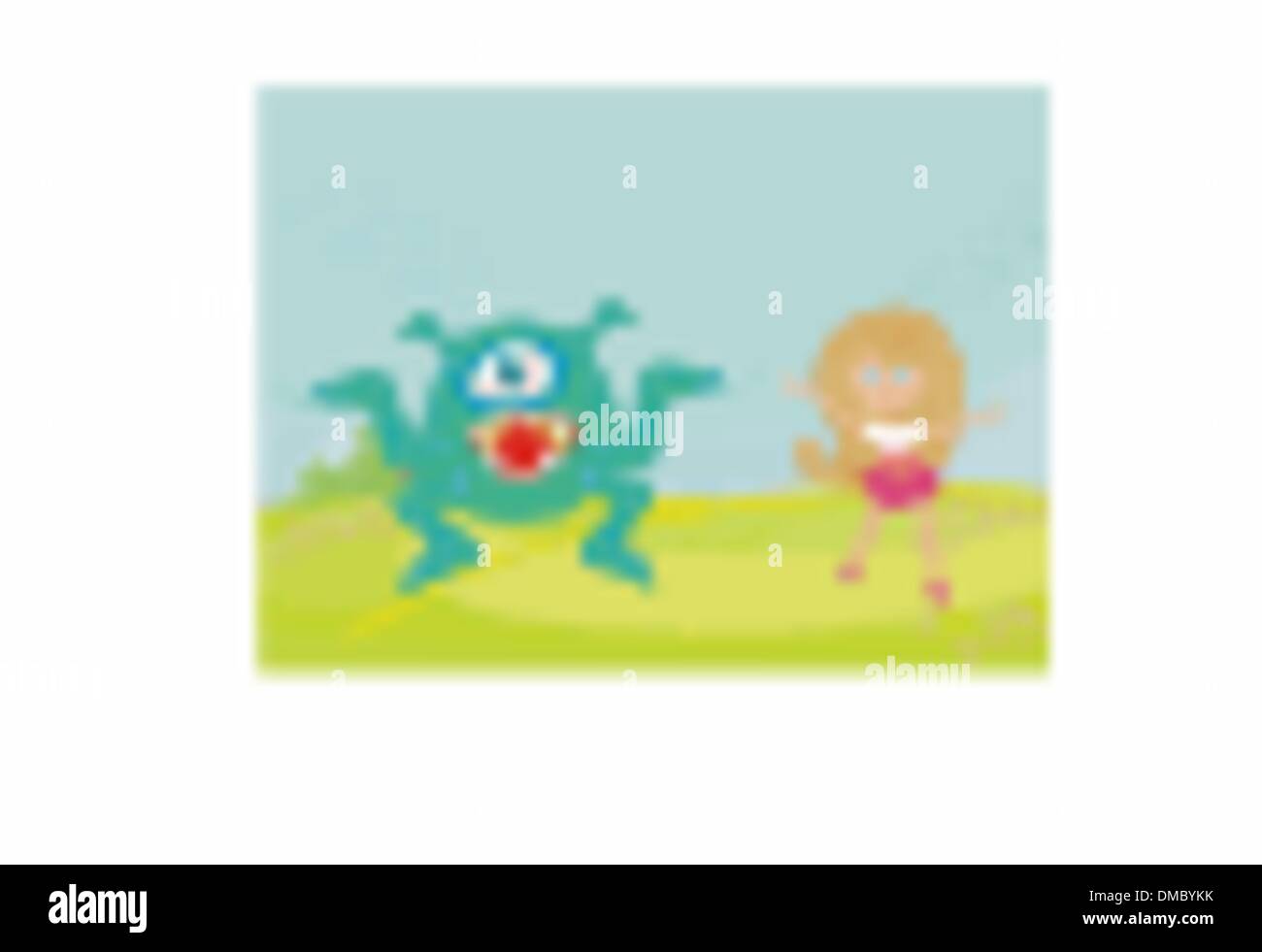 monster chasing a frightened little girl Stock Vector Image & Art - Alamy
