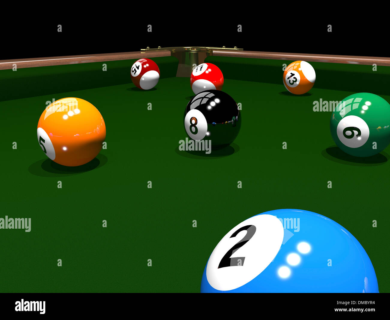 3d render. Colored balls for billiards. Pool Stock Photo - Alamy