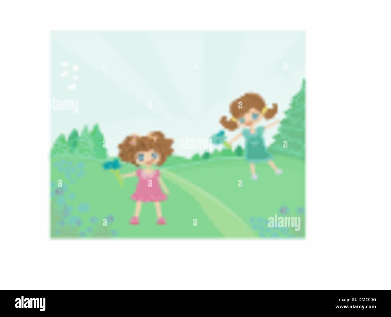 Girls Wallpaper Stock Vector Images - Alamy