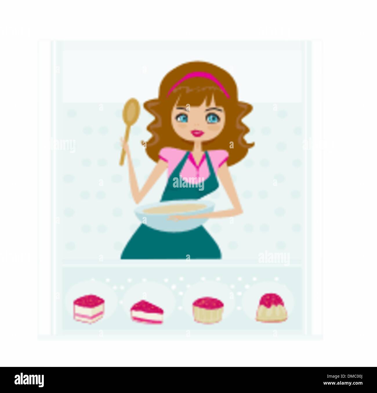Girl cooking home kitchen Cut Out Stock Images & Pictures - Alamy