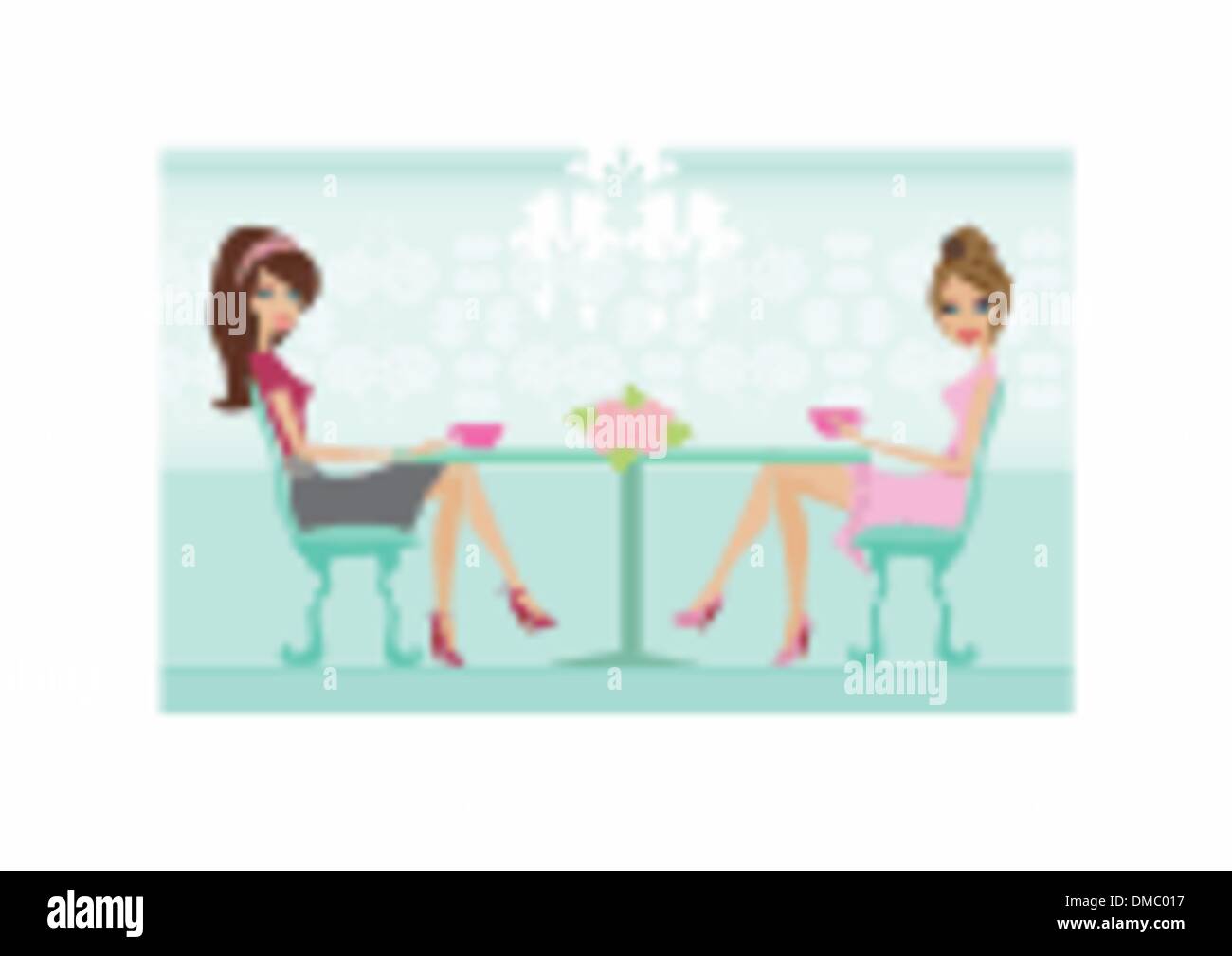 cute pretty girls in coffee break Stock Vector Image & Art - Alamy