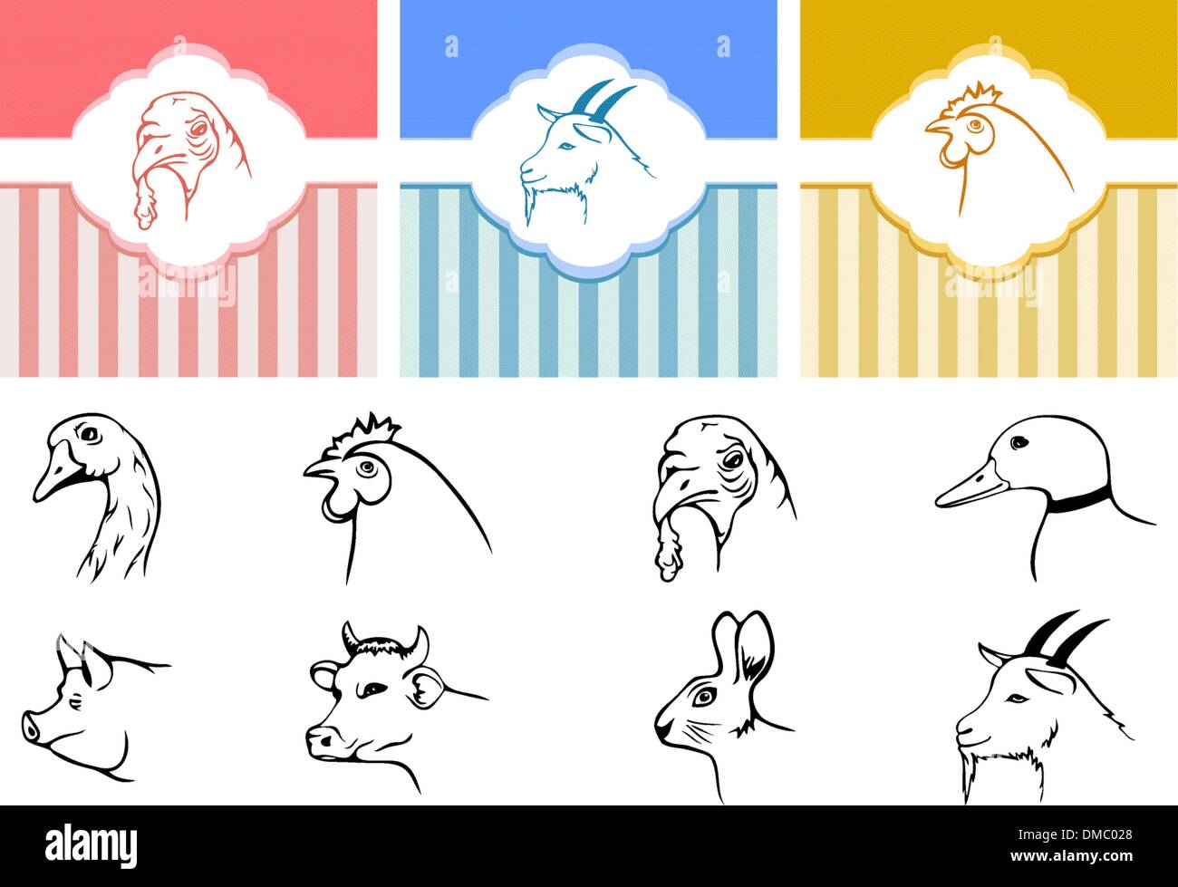 animals labels, food illustration Stock Vector Image & Art - Alamy