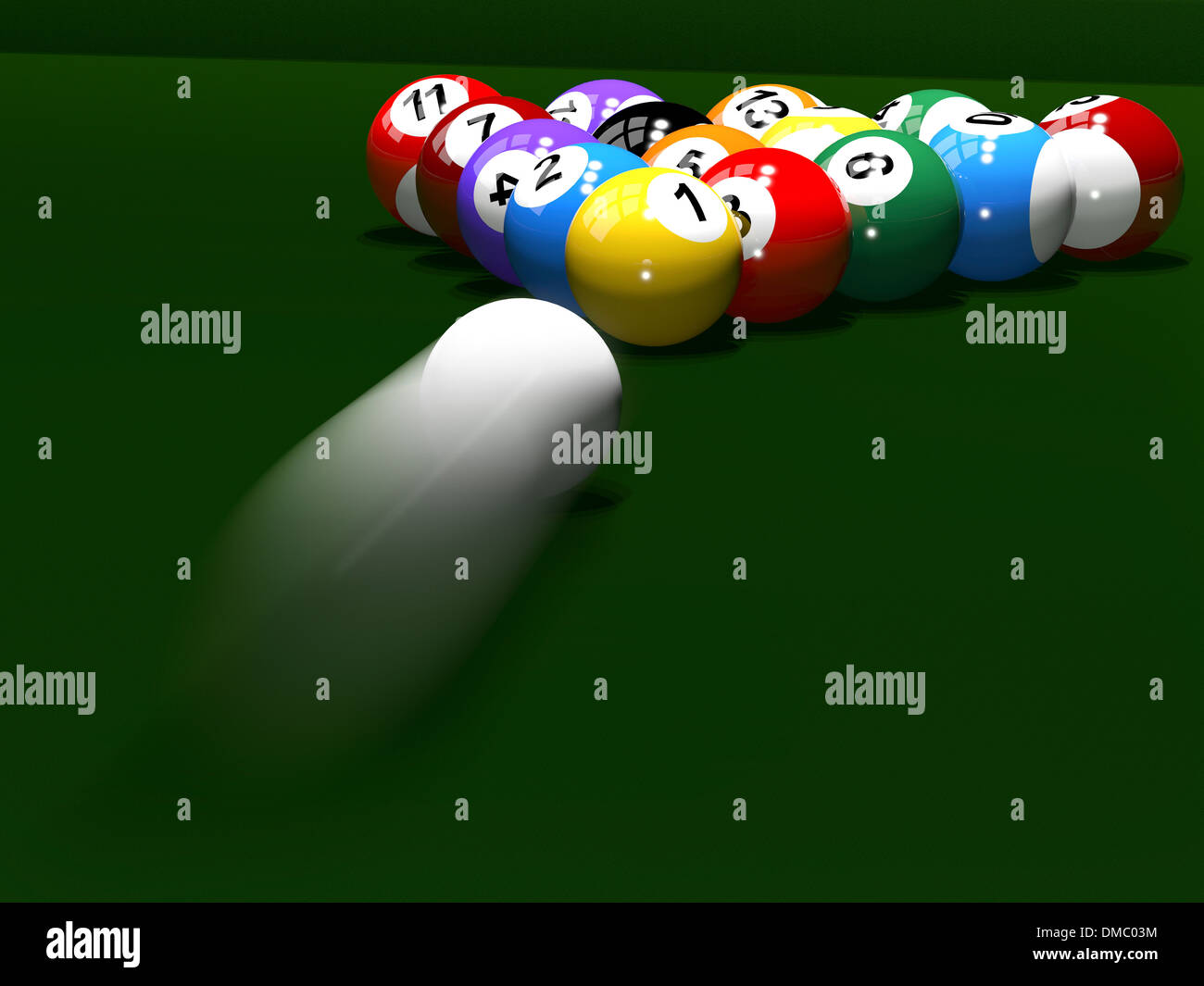 3d render. Colored balls for billiards. Pool Stock Photo - Alamy